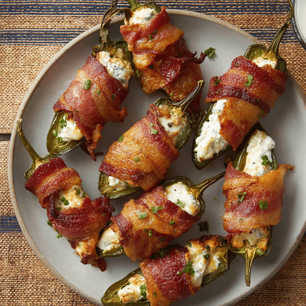 Spicy Bacon‑Wrapped Jalapeño Poppers