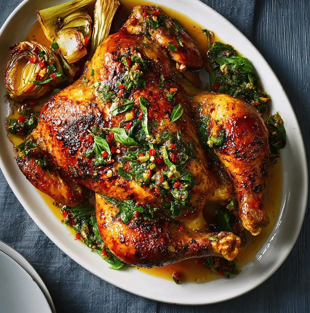 Roast Chicken with Chile‑Basil Vinaigrette
