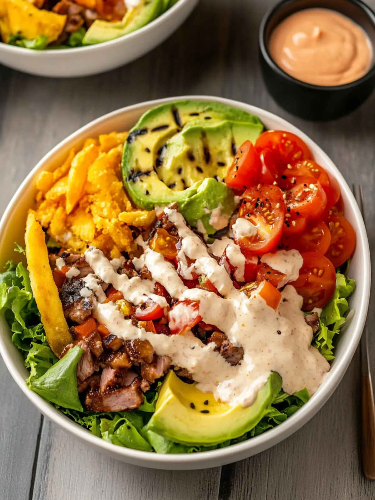 Ultimate Fully Loaded Burger Bowl with Delicious Special Sauce