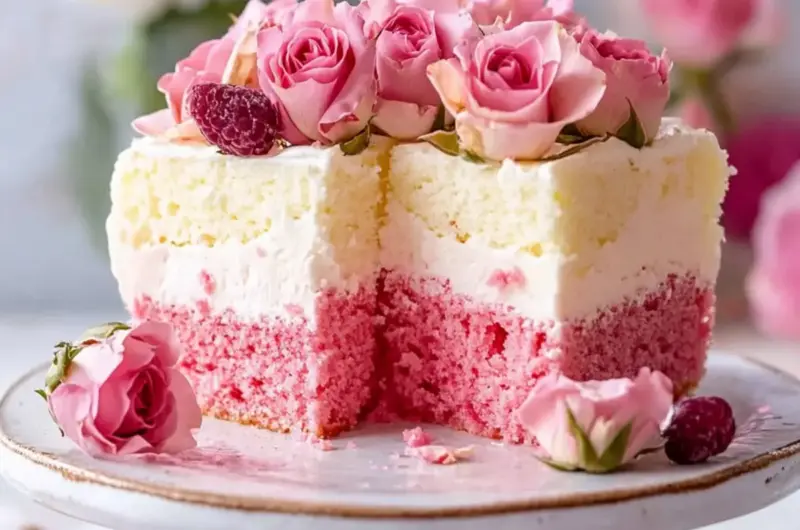 Irresistible Rose Poke Cake That Will Delight Your Taste Buds