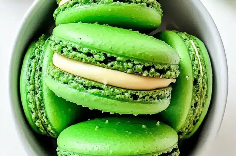 Irresistible Green Vanilla Bean St Patrick’s Day Macarons